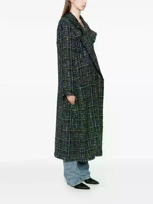 MIAU BY CLARA ROTESCU Ruffled Tweed Coat