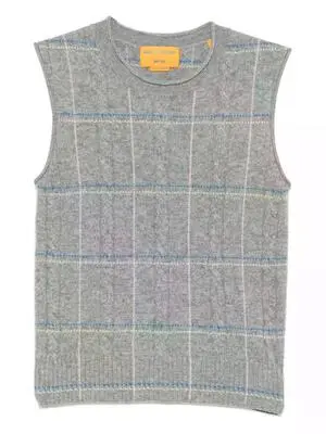 Guest In Residence Knitted Checked Vest