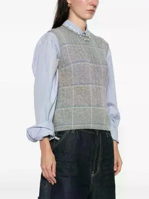 Guest In Residence Knitted Checked Vest