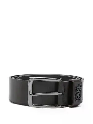 Karl Lagerfeld Logo Buckle Belt - Brown