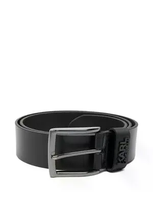 Karl Lagerfeld Logo Buckle Belt - Black