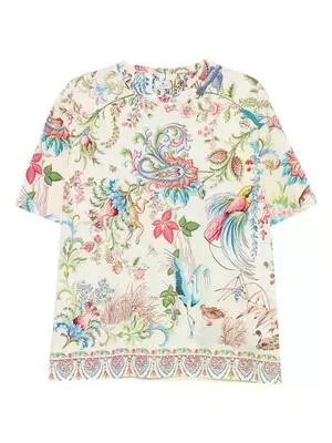 Etro Floral-print T-shirt - Neutrals
