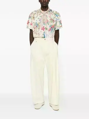 Etro Floral-print T-shirt - Neutrals