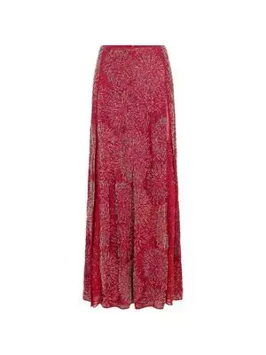 Rabanne Embroidered Satin Skirt With Pearl Detailing