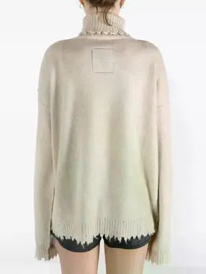 UMA WANG High Neck Frayed Sweater