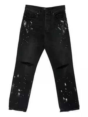 PURPLE BRAND Ripped Jeans With Paint Splatter Effect