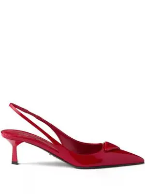 Prada 55mm Triangle-logo Slingback Heeled Pumps