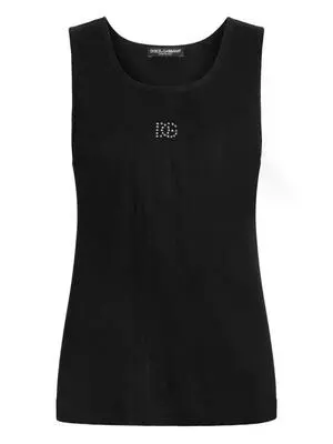 Dolce & Gabbana Rhinestone-logo Tank Top