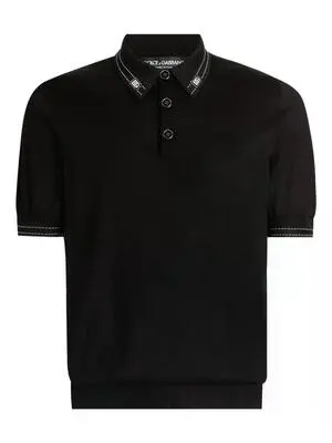 Dolce & Gabbana Short-sleeve Polo Shirt - Black