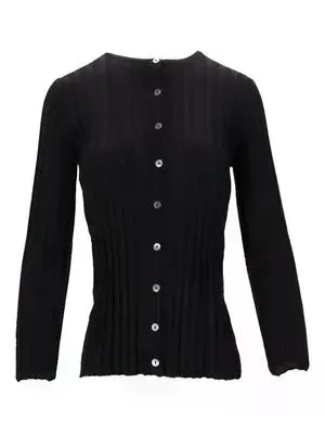 LA ROSE Ribbed Button Top