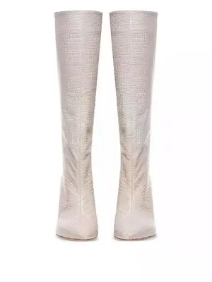 GINISSIMA Milla Crocodile-embossed Knee-high Boots