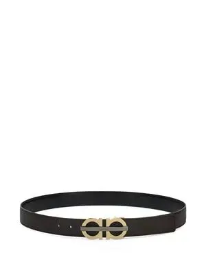 FERRAGAMO Reversible Gancini Buckle Belt - Black