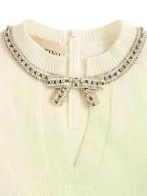 Valentino Garavani Embroidered Wool Jumper - Neutrals