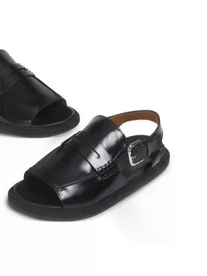 Marni Buckle-detail Loafer Sandals - Black