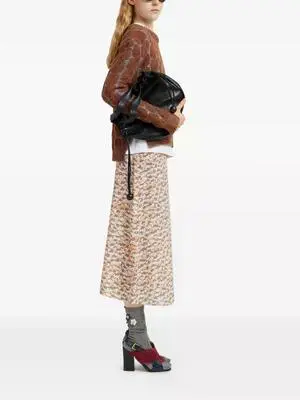 Marni Floral-print Midi Skirt - Neutrals