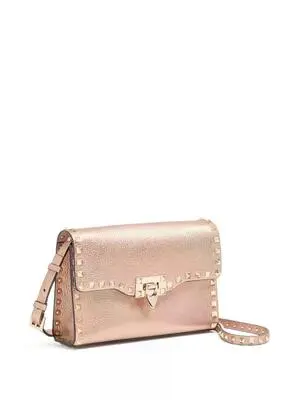 Valentino Garavani Rockstud Grainy Leather Crossbody Bag - Pink