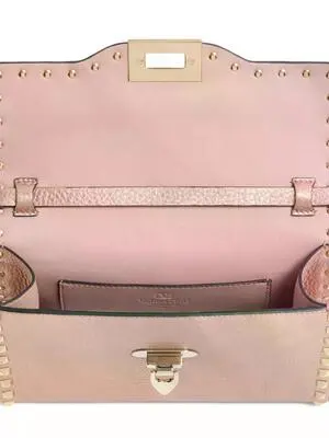 Valentino Garavani Rockstud Grainy Leather Crossbody Bag - Pink
