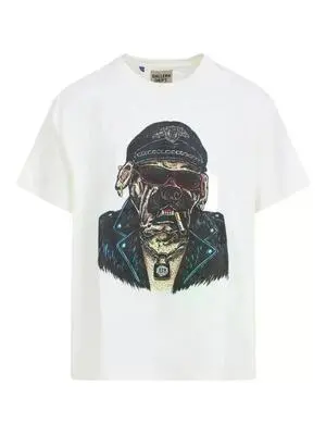 GALLERY DEPT. Short-sleeved Biker-dog T-shirt - White