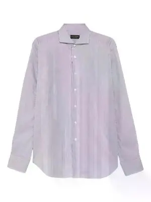 DELL'OGLIO Striped Button Shirt - Brown