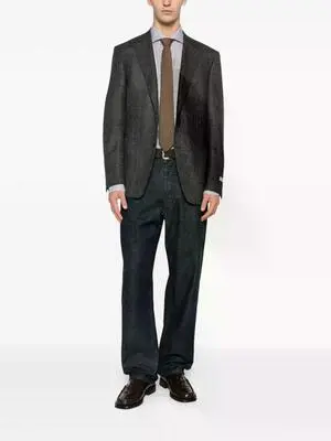 DELL'OGLIO Striped Button Shirt - Brown