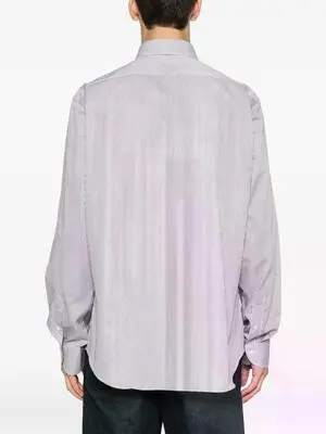 DELL'OGLIO Striped Button Shirt - Brown