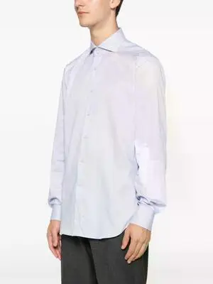 DELL'OGLIO Striped Button Shirt - Blue