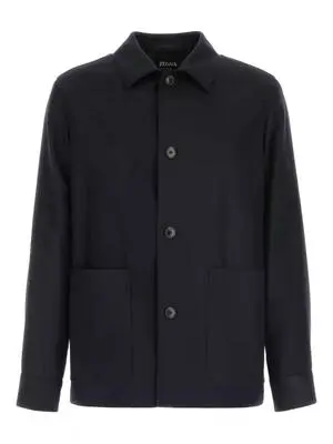 Zegna Pocket Button Overshirt - Blue