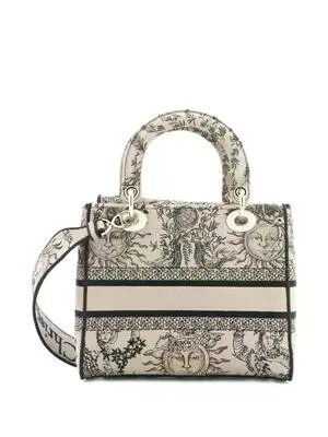 Dior Lady D-lite Medium Satchel Embroidered Canvas