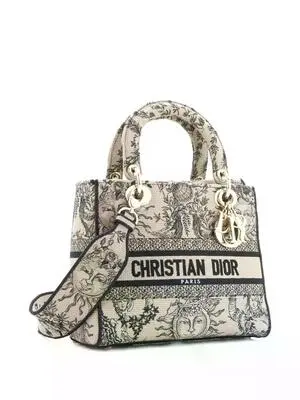 Dior Lady D-lite Medium Satchel Embroidered Canvas