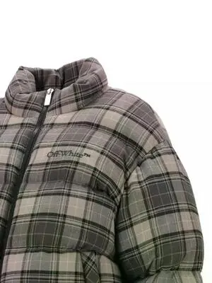 Off-White Flannel Down Jacket - Grey