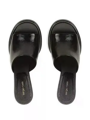 SERGIO ROSSI 60mm Leather Mules - Black