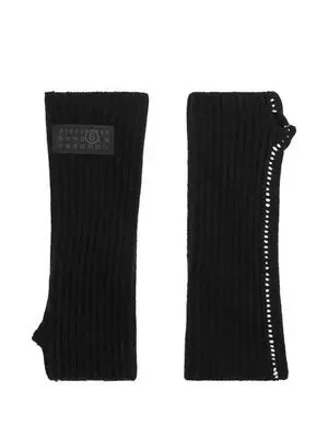 MAISON MARGIELA Label Detail Gloves - Black