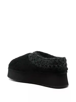 Mou Woven Shearling Clogs