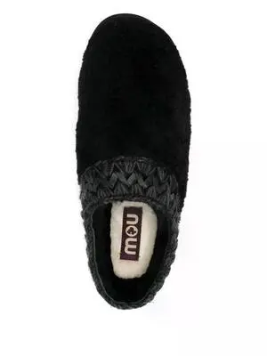 Mou Woven Shearling Clogs