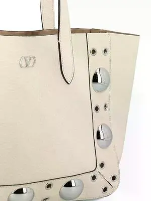 Valentino Garavani Nellcôte Leather Tote Bag - Neutrals