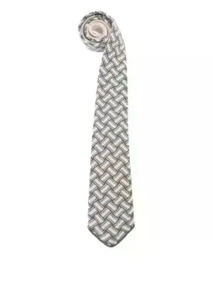DRUMOHR Patterned Cashmere Neck Tie - Neutrals