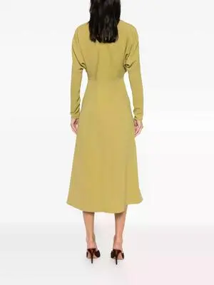 Victoria Beckham Dolman Long-sleeve Midi Dress - Green