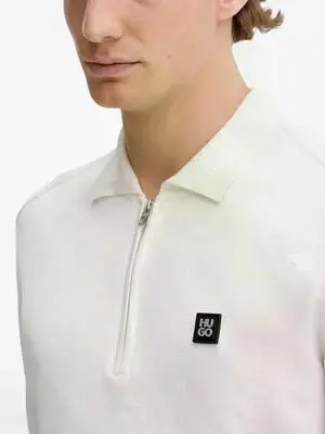 Hugo Half-zip Logo-patch Polo Shirt