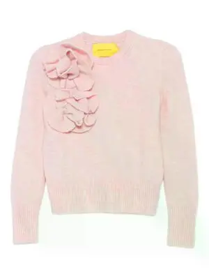 MARQUES' ALMEIDA Ruffled Flower Crew-neck Sweater