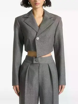 Manière De Voir Asymmetric Tailored Cropped Blazer - Grey