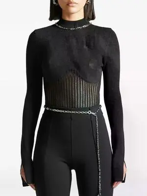 Manière De Voir Maniere De Voir Contour Knit Bodysuit With Chain Accent