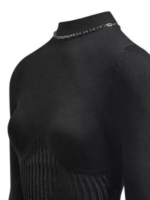 Manière De Voir Maniere De Voir Contour Knit Bodysuit With Chain Accent