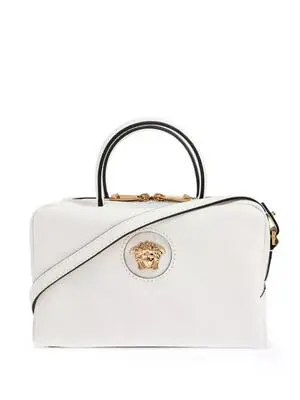 Versace Medusa Appliqué Boston Bag - White