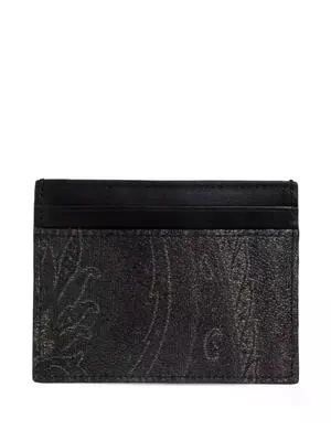 Etro Paisley-patterned Card Holder - Black