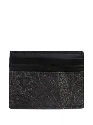 Etro Paisley-patterned Card Holder - Black