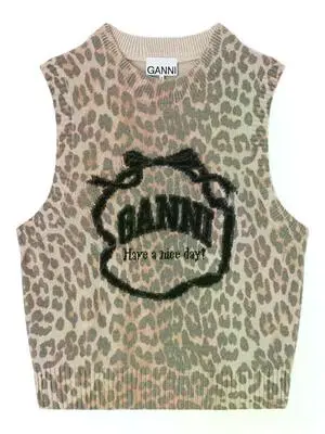 Ganni Animal Print Vests For Women