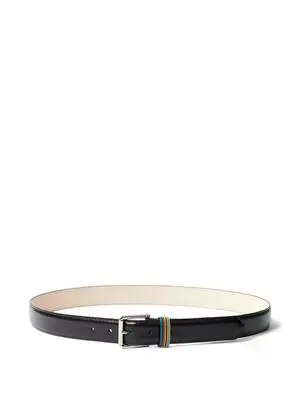 Paul Smith Signature Stripe Leather Belt - Black