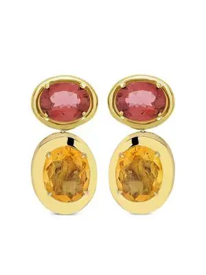 CAROL KAUFFMANN 18k Yellow Tourmaline And Citrine Drop Earrings - Gold