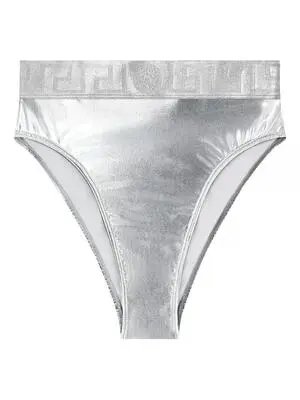 Versace Metallic Bikini Bottom - Silver