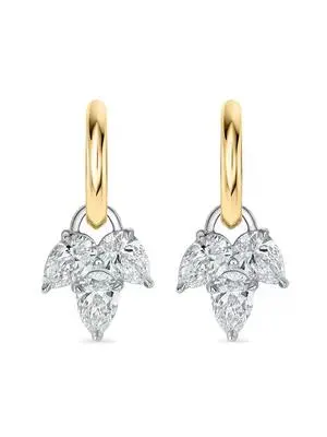Phillips House 18k Yellow Diamond Leaf Huggie Earrings - Gold